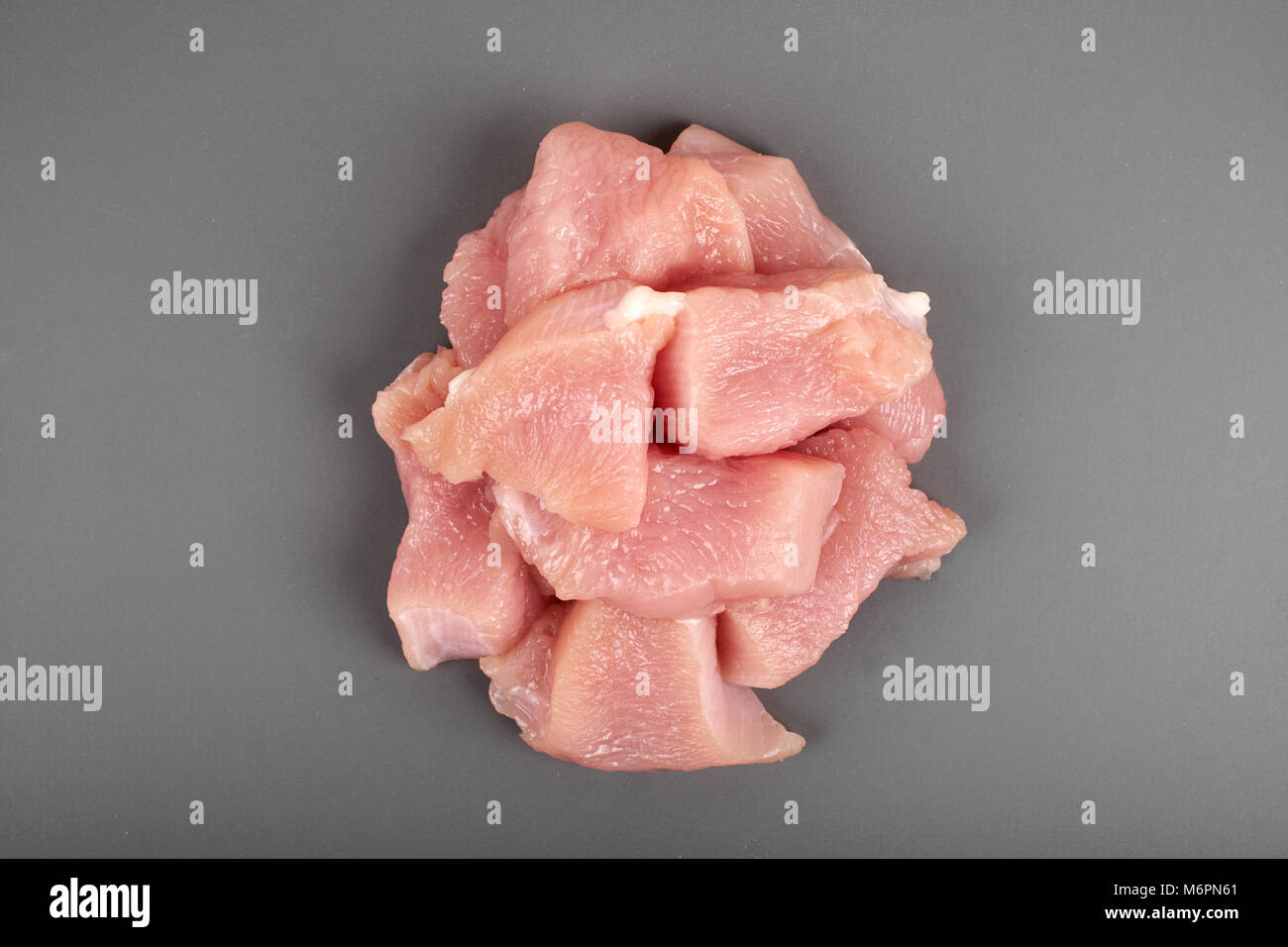 Raw turkey fillet pieces , isolated on white background Stock Photo - Alamy