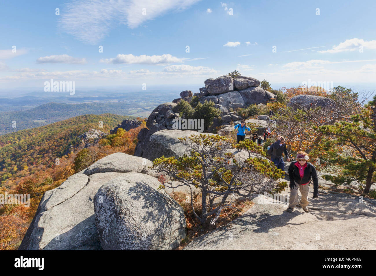 Hikers on the Ridge Trail. Old Rag Mountain Stock Photo - Alamy