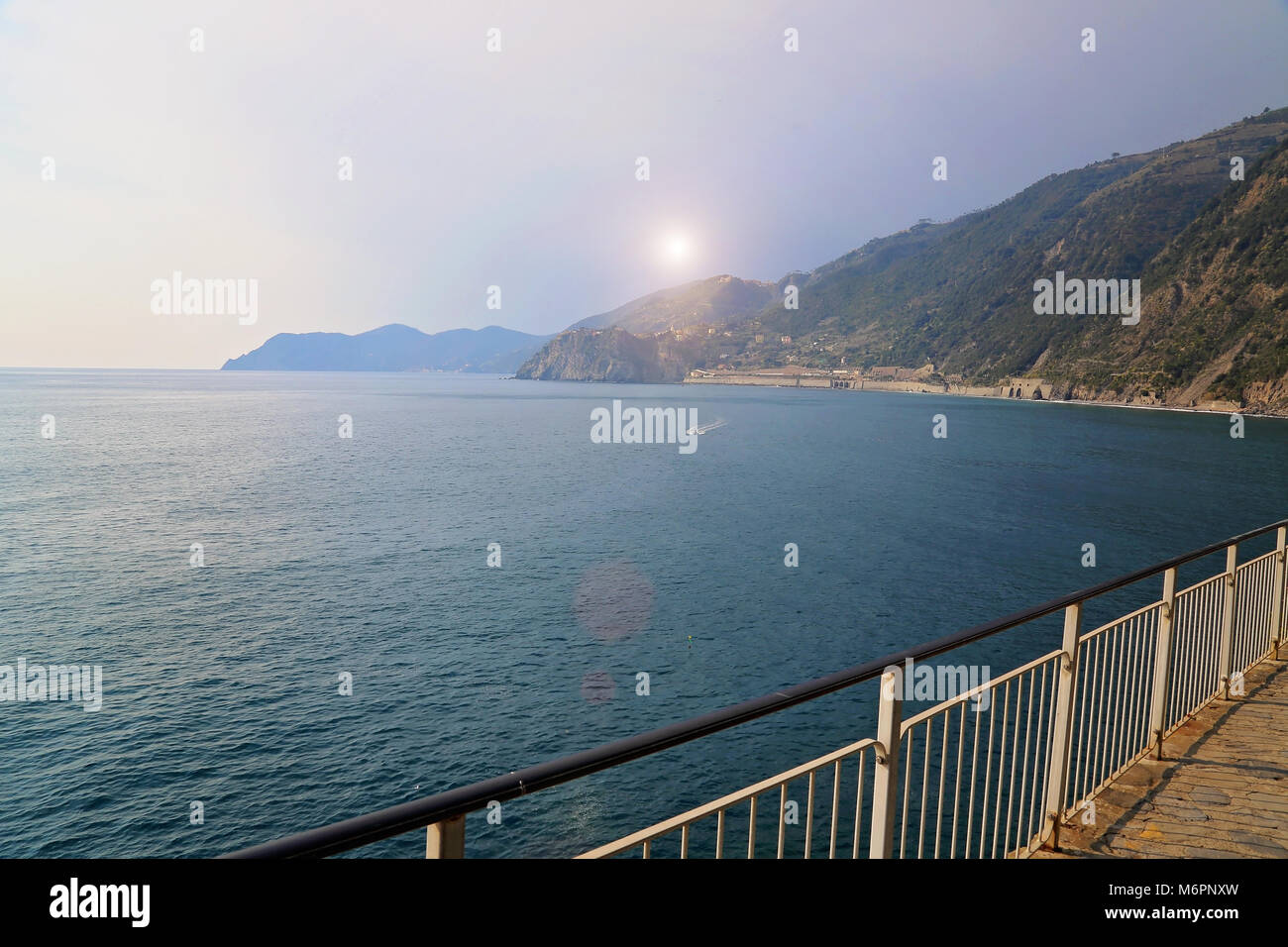 Manarola sea promenade overlooking scenic shoreline Stock Photo - Alamy