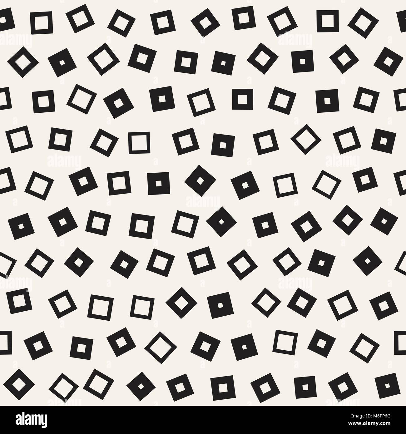 Seamless chaotic patterns. Randomly scattered geometric square triangle ...