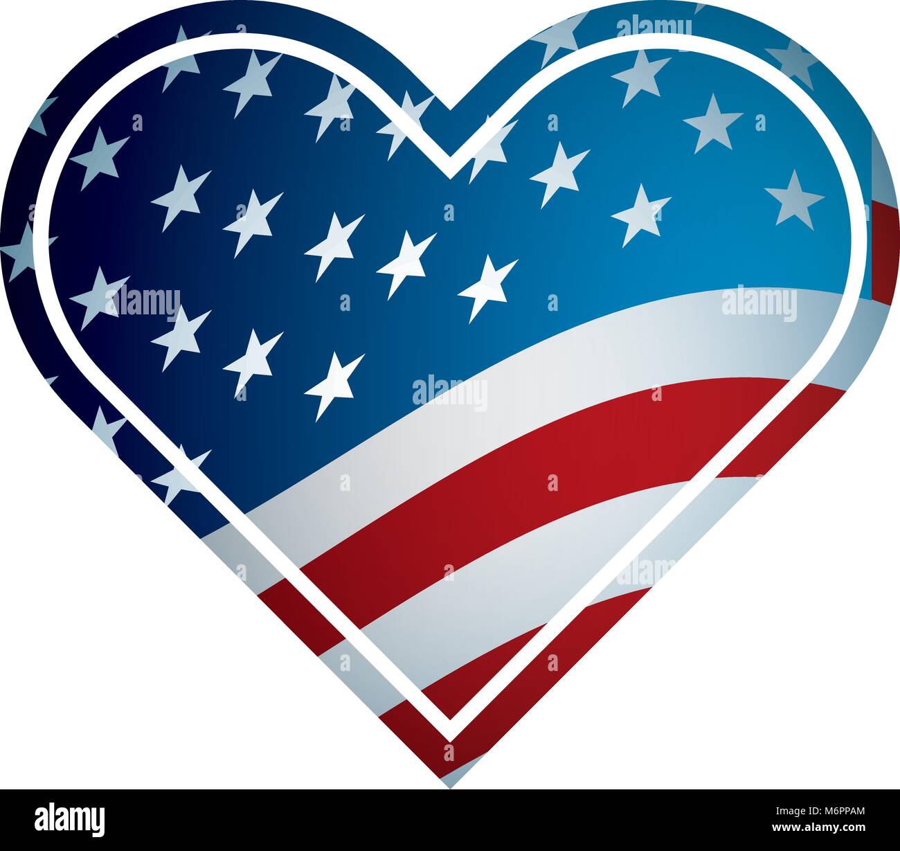 american flag in heart love nation vector illustration Stock Vector ...