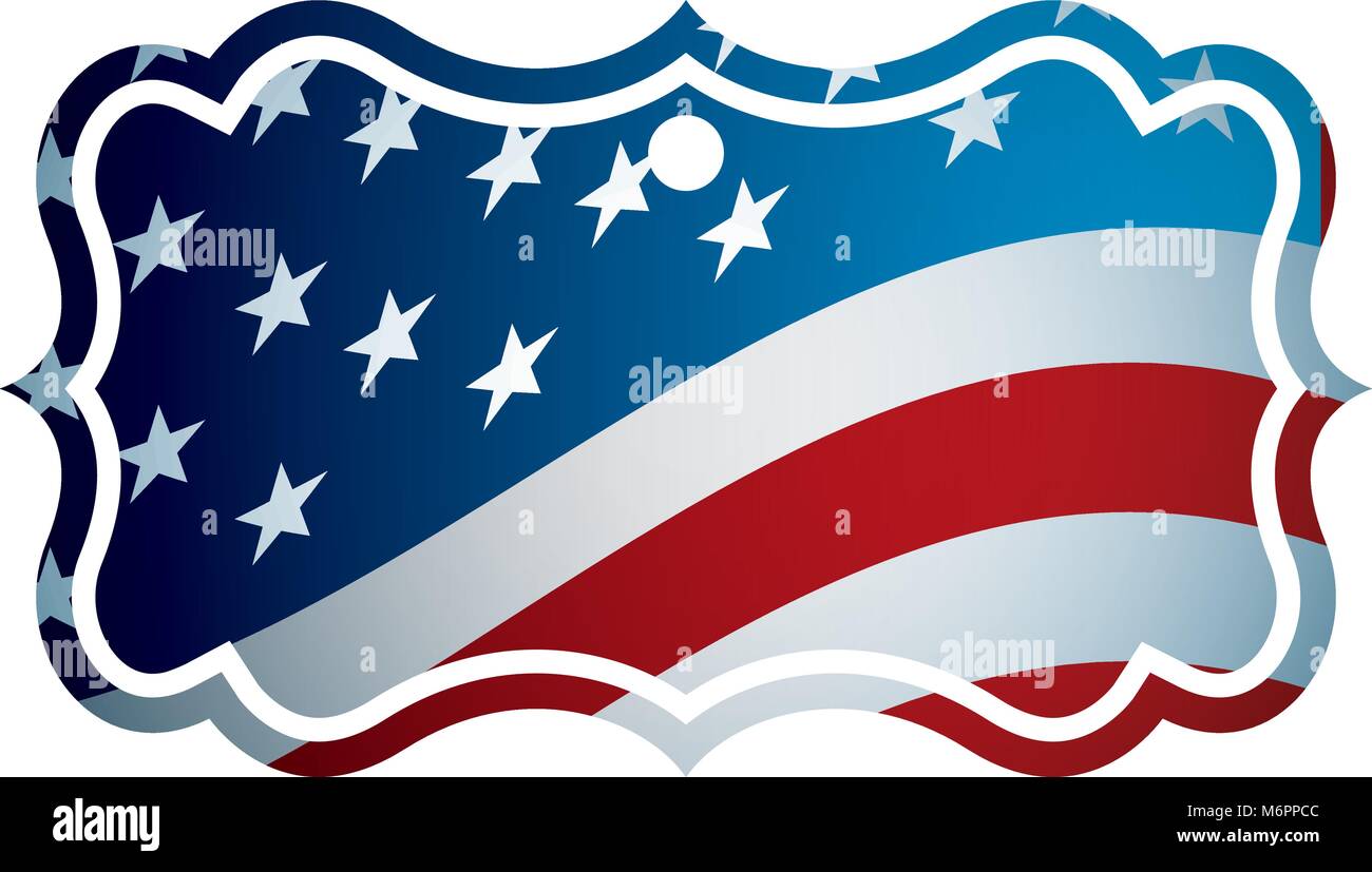 united states of america flag patriotism badge vector illustration ...