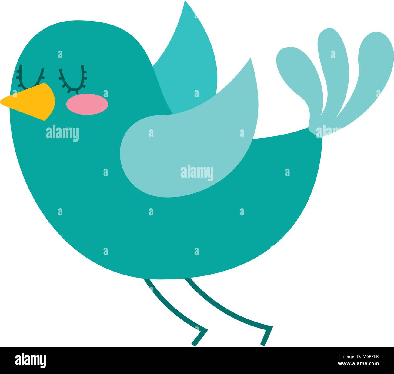 cute cartoon bird animal beauty vector illustration Stock Vector Image ...