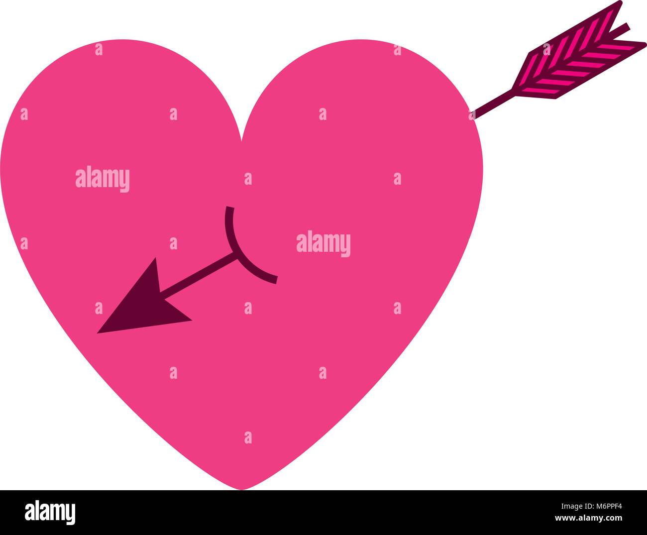 cute heart in love with arrow decoration vector illustration Stock ...