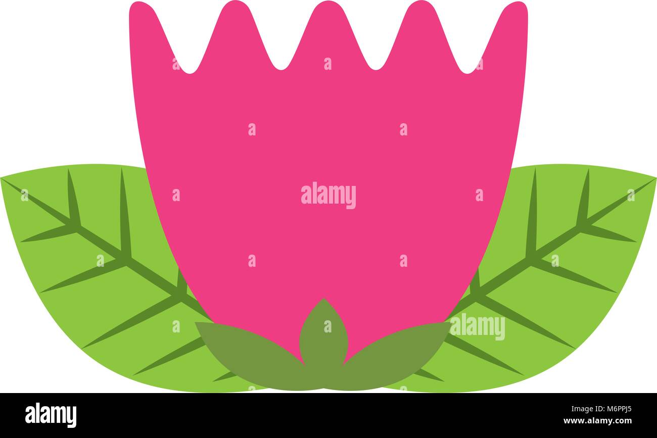 beautiful one flower on leaves decoration vector illustration Stock ...