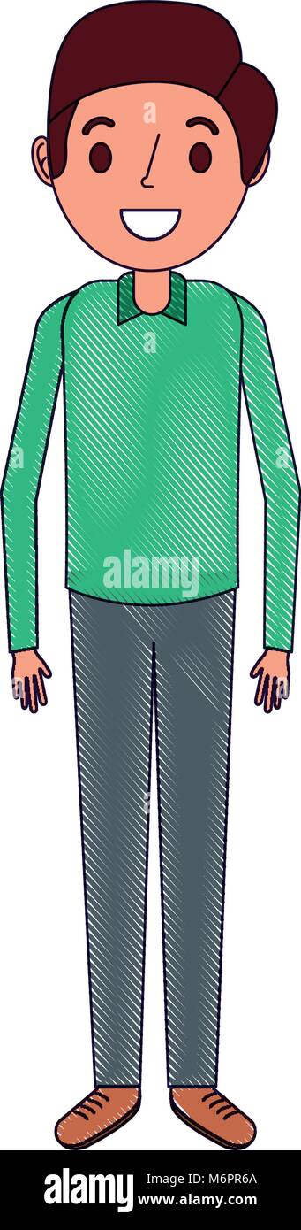 cartoon man male character standing person vector illustration Stock ...