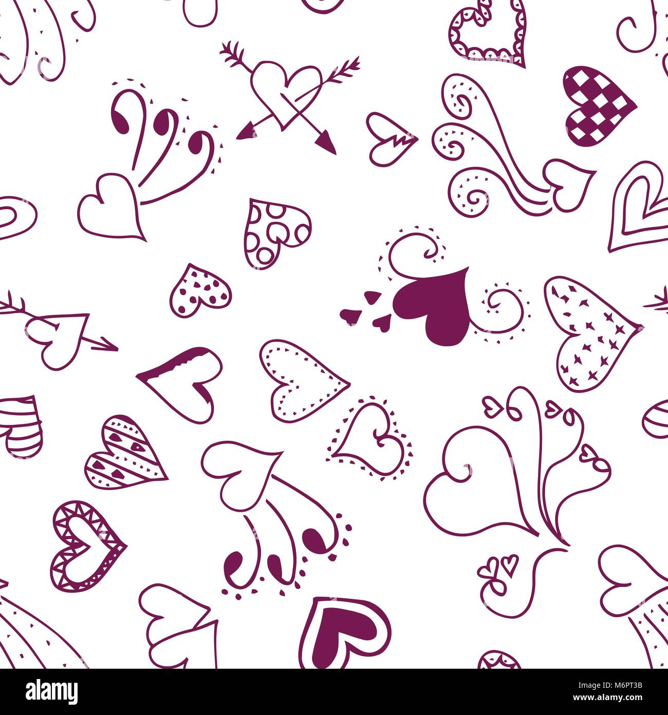 Seamless pattern background with beautiful hearts Stock Vector Image ...