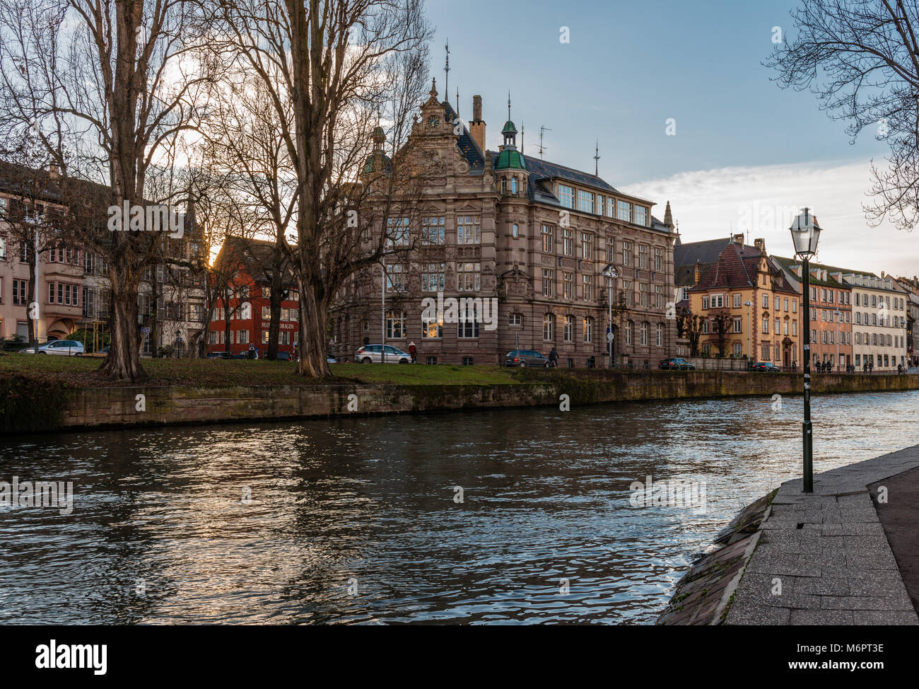 Sunset at river Ill, in Strasbourg, Alsace, France Stock Photo - Alamy