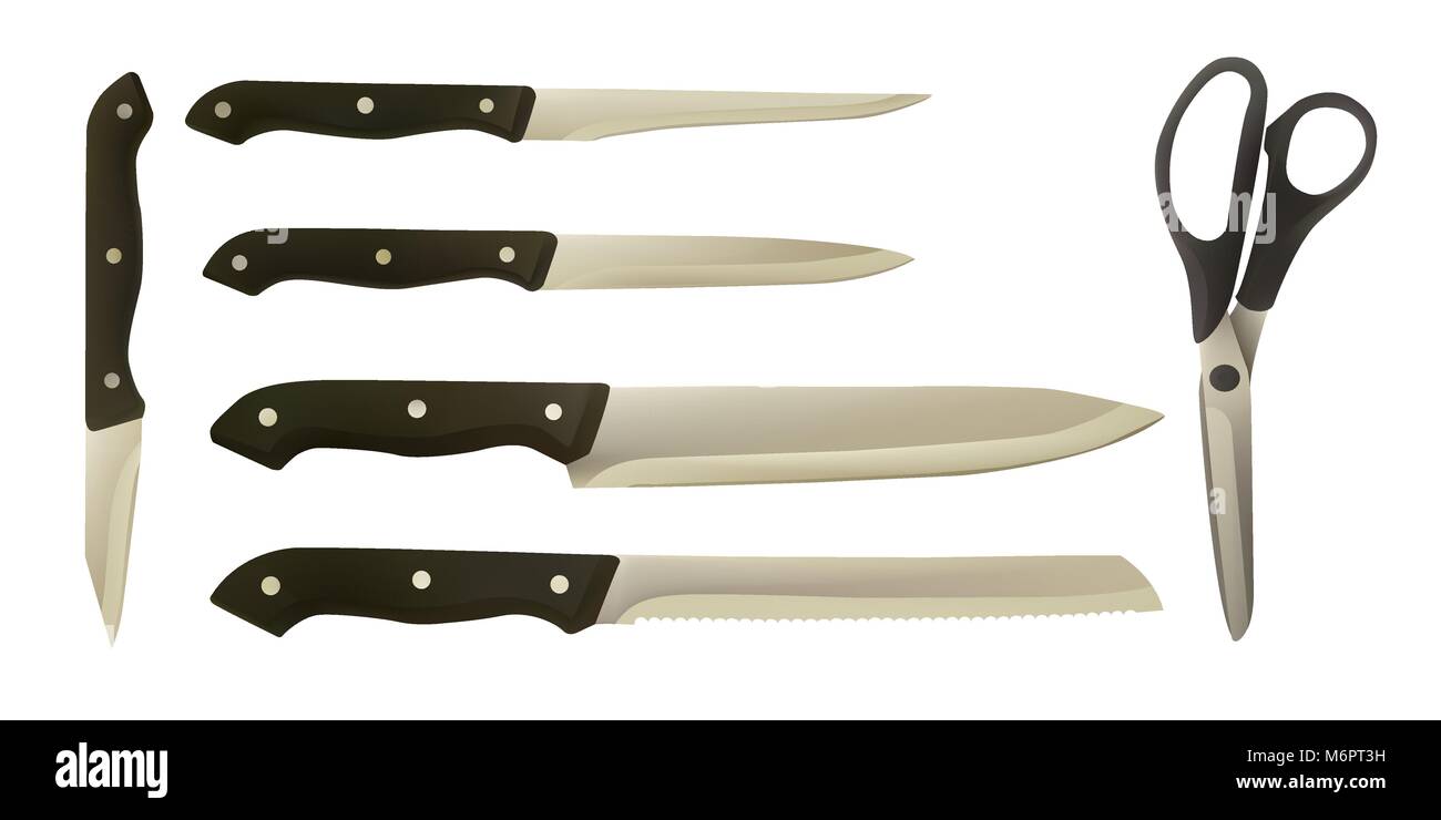 Knives and scissors for cooking Stock Vector Image & Art - Alamy
