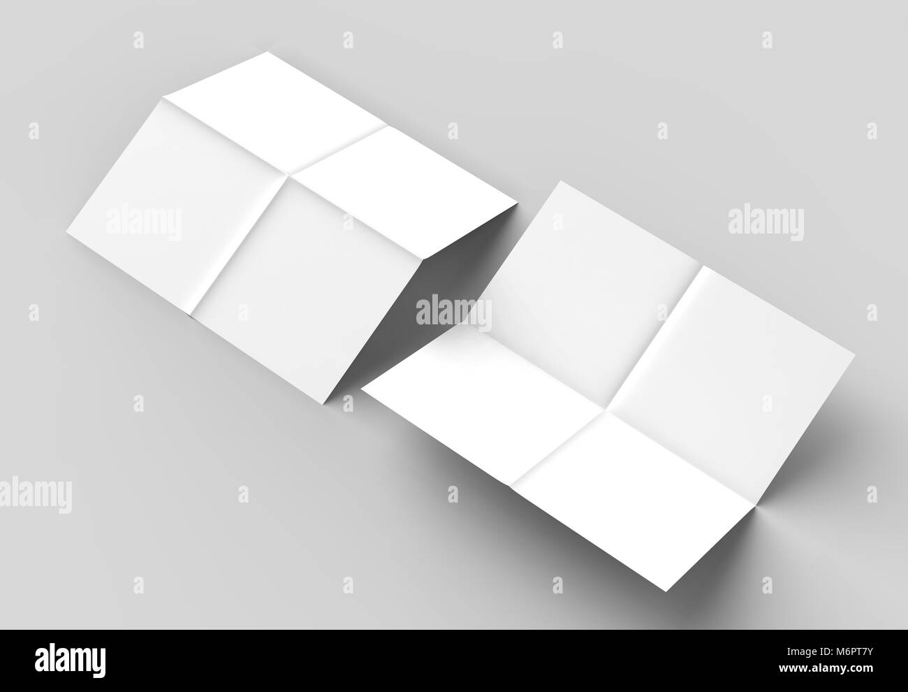 8 page leaflet - French fold right angle square brochure mock up ...