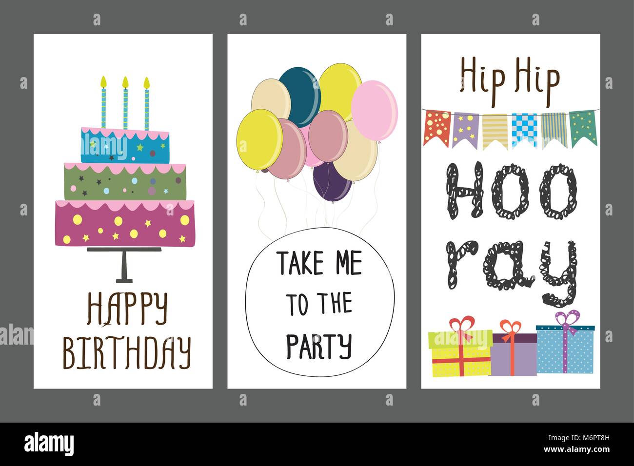 Illustration layout cake happy birthday hi-res stock photography and ...