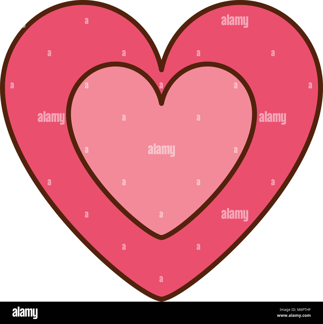 cute pink heart in love decoration vector illustration Stock Vector ...