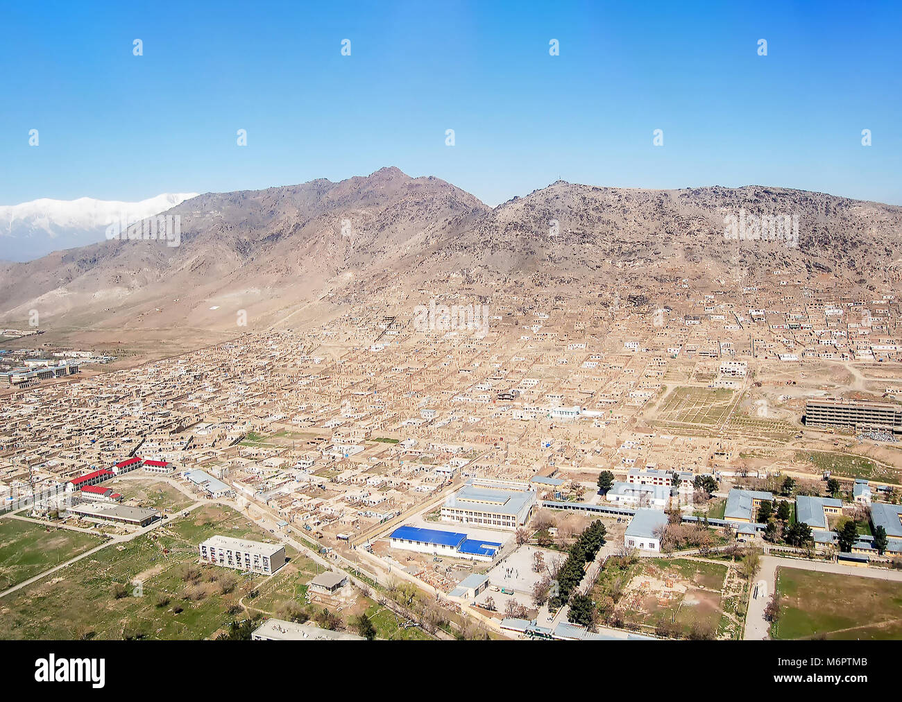 Aerial photo of Kabul Afghanistan of the city and its informal ...