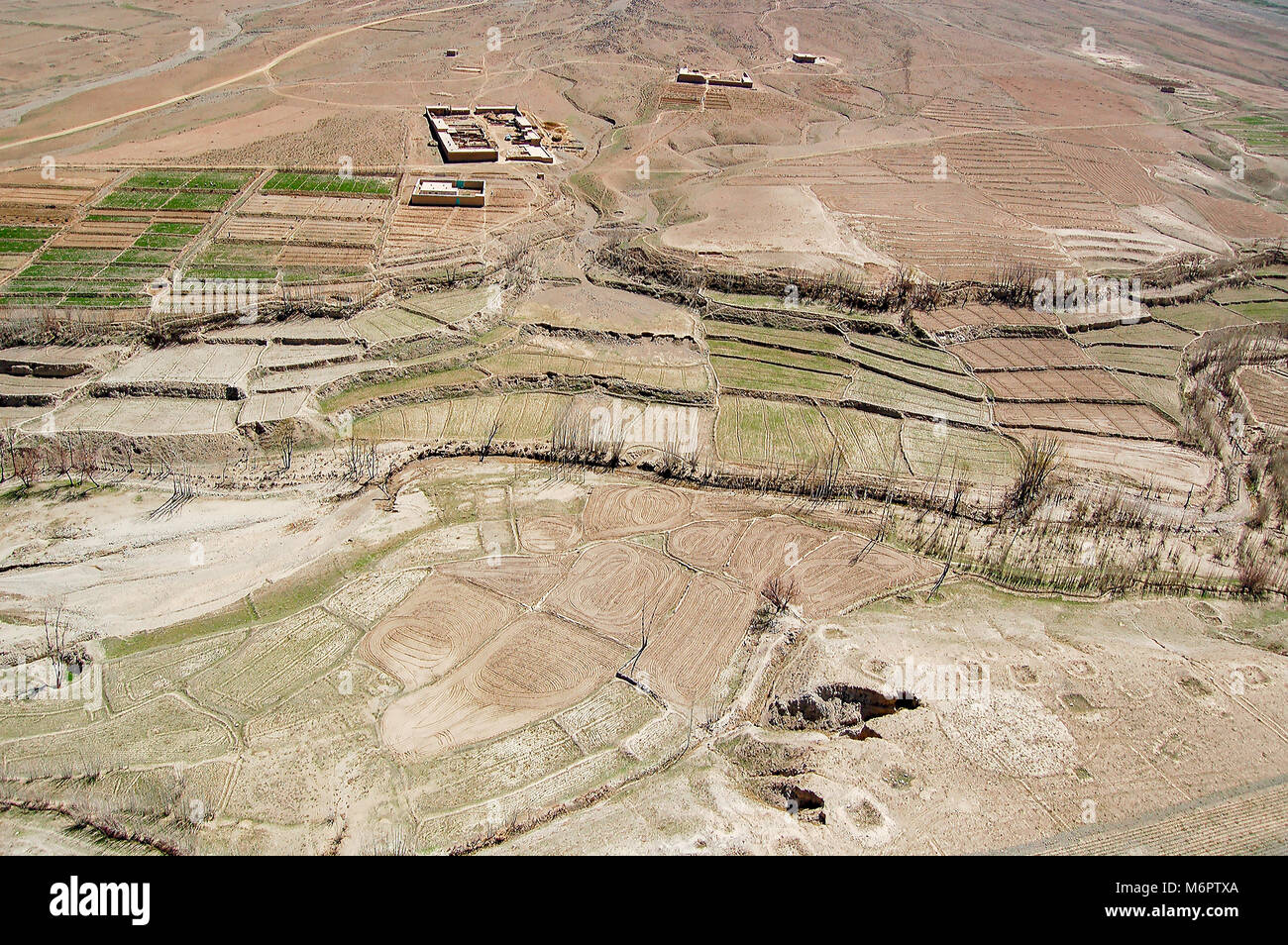 Aerial photo of a compound between Kabul and Ghazni in Afghanistan with ...