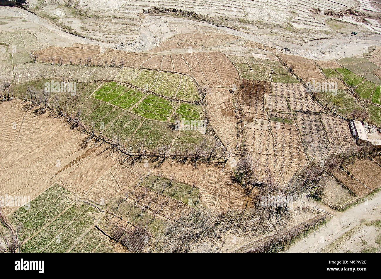 Aerial photo taken between Kabul and Ghazni in Afghanistan with ...