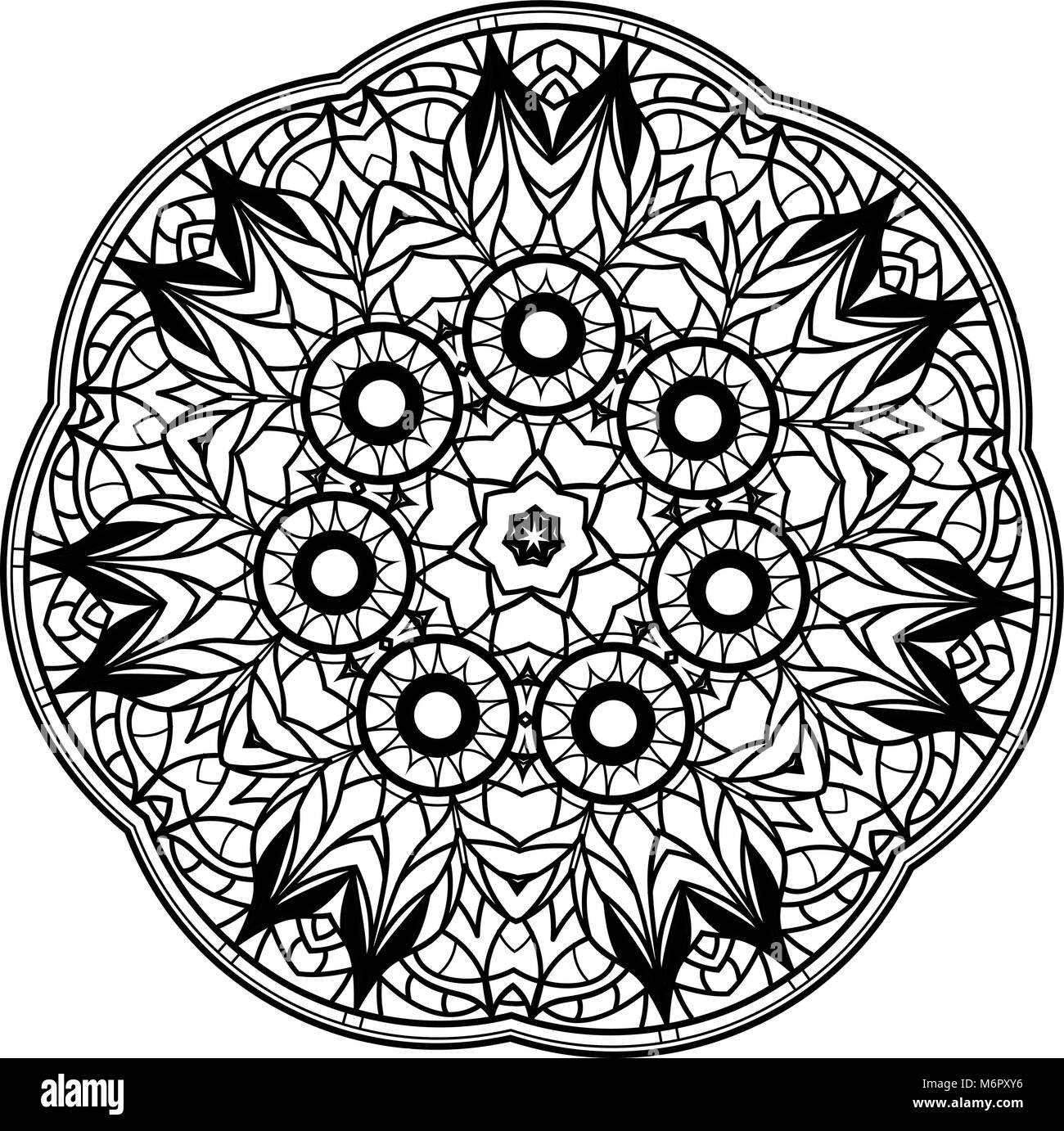 Mandalas for coloring book. Decorative round ornaments. Unusual flower ...