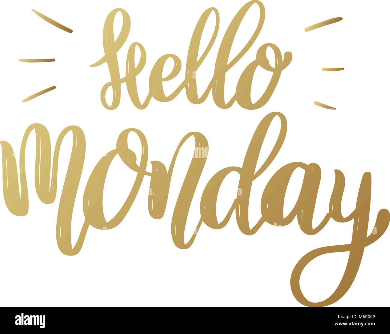 Hello monday. Lettering phrase on white background. Design element for ...