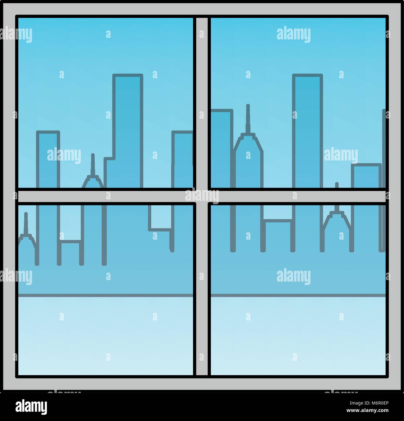 window apartment with cityscape background Stock Vector Image & Art - Alamy