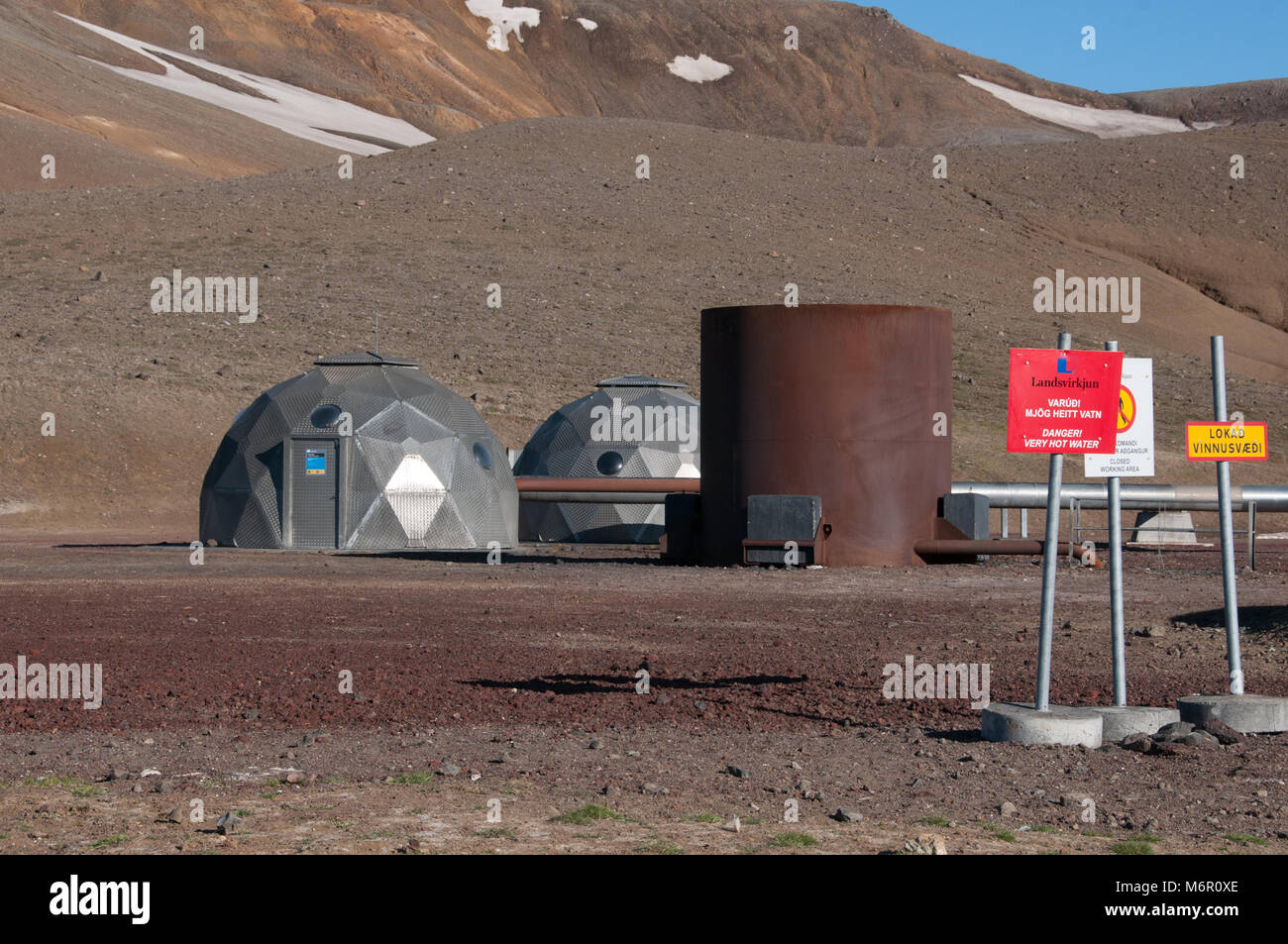 Geothermal stations next to Mount Krafla Iceland Stock Photo - Alamy