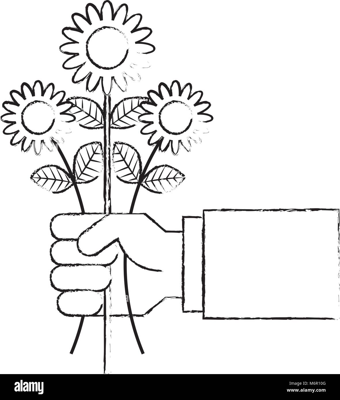 Drawings Of Hands Holding Flowers