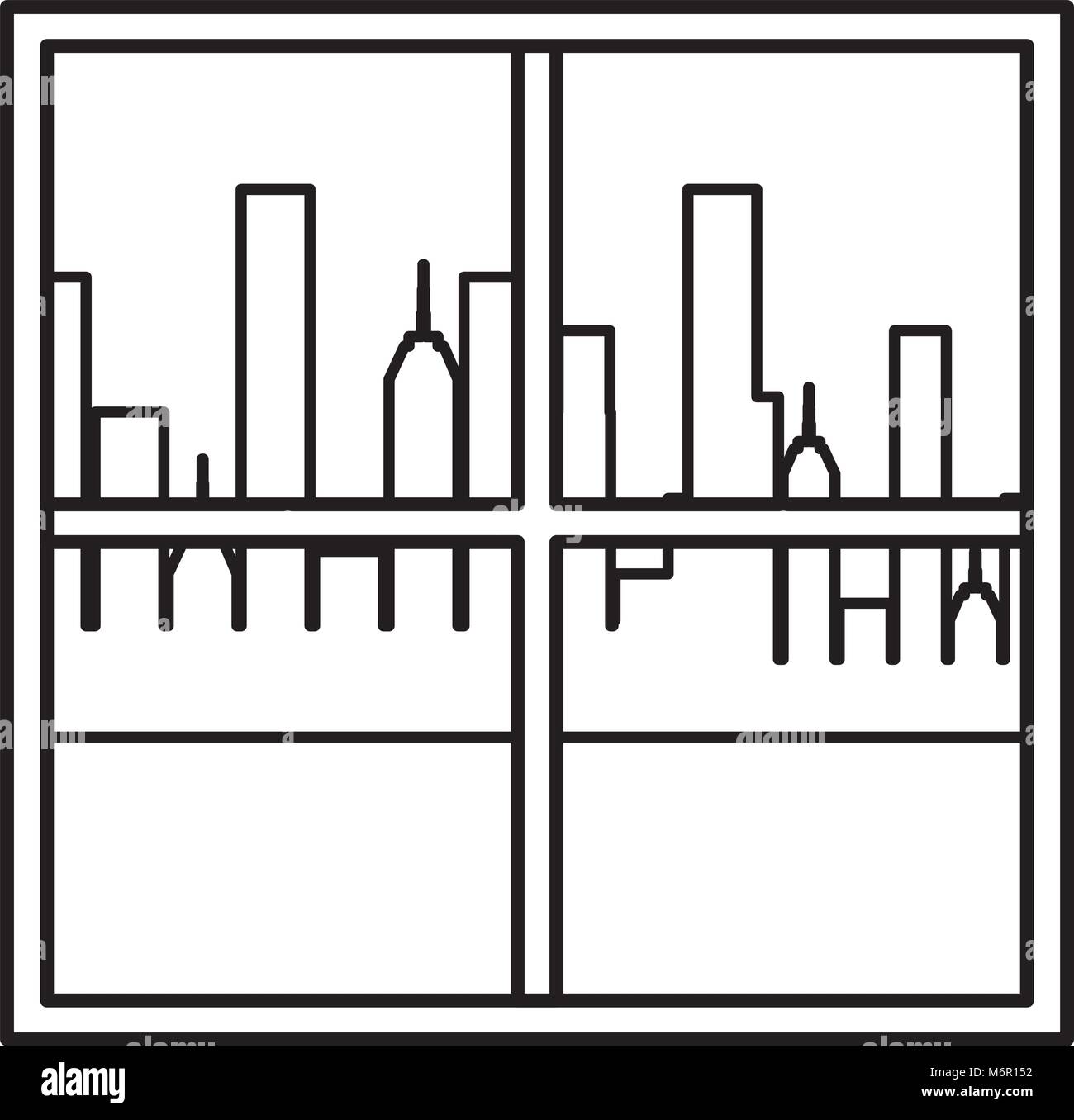 window apartment with cityscape background Stock Vector Image & Art - Alamy