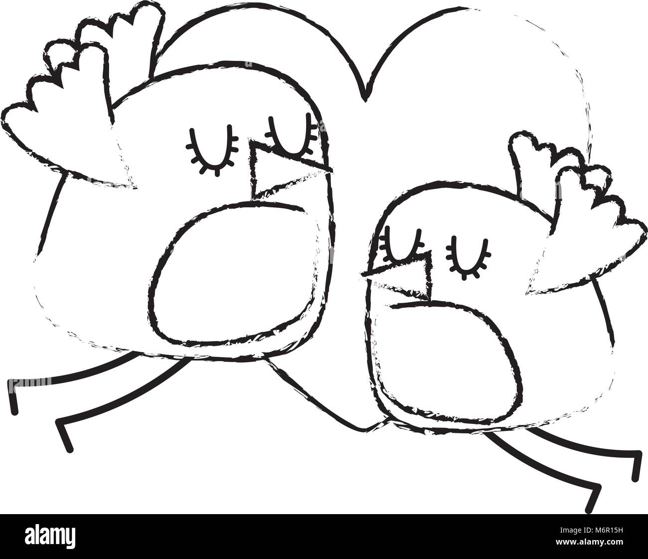 Cute Love Bird Outline