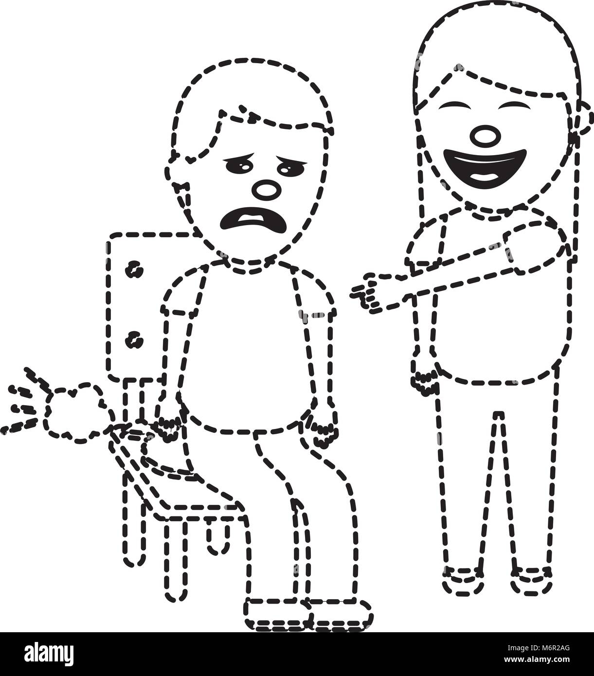 woman make joke a friend with cushion fools day vector illustration ...