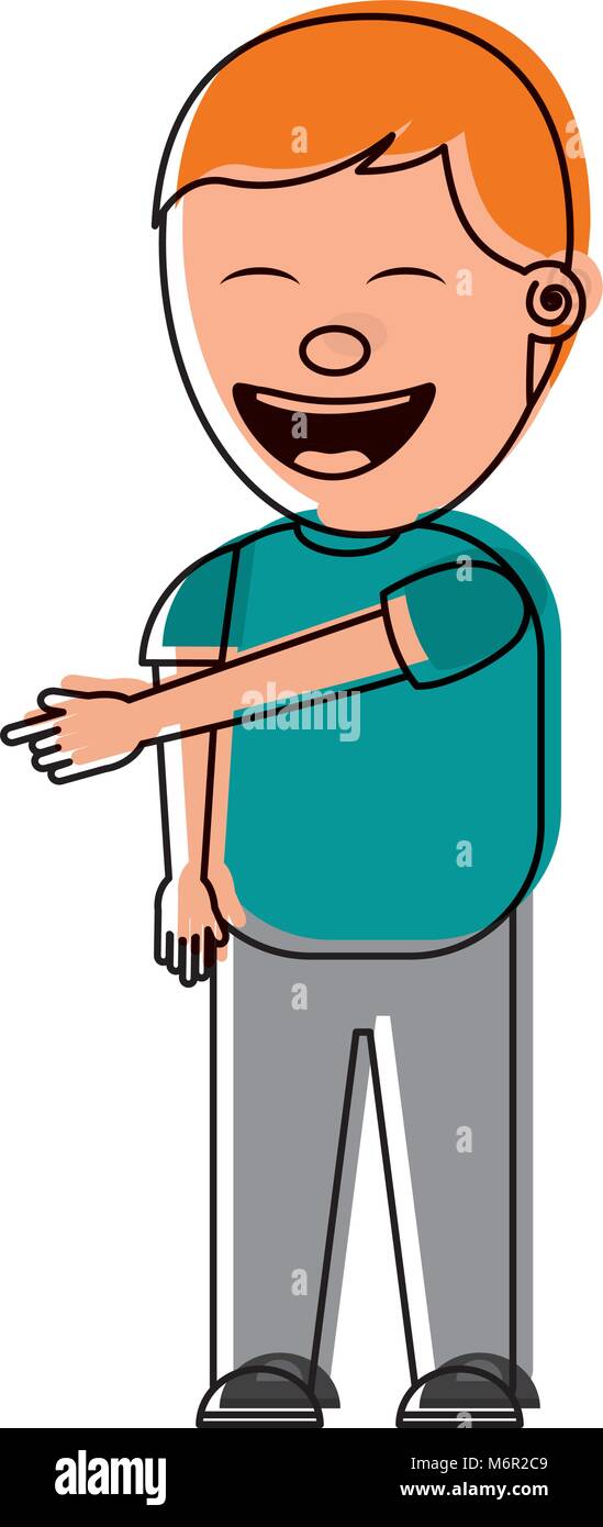 young cartoon smiling man enjoy vector illustration Stock Vector Image ...
