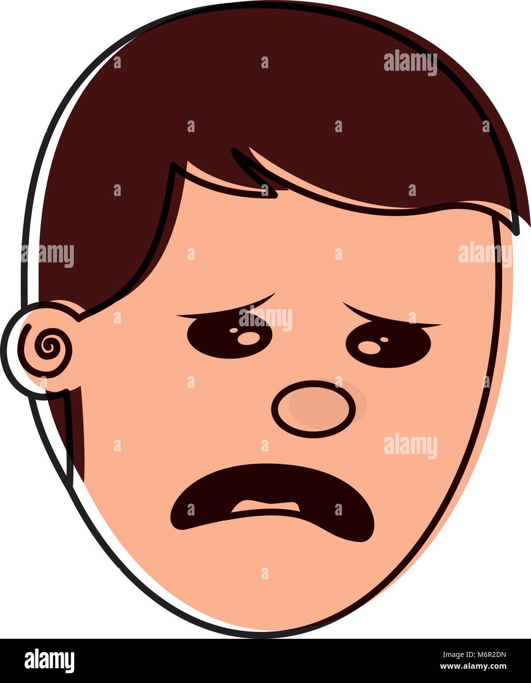 depressed and sad young face man vector illustration Stock Vector Image ...