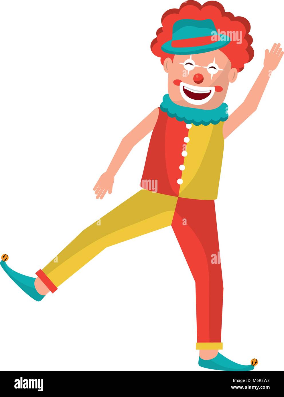 friendly funny clown performer character vector illustration Stock ...