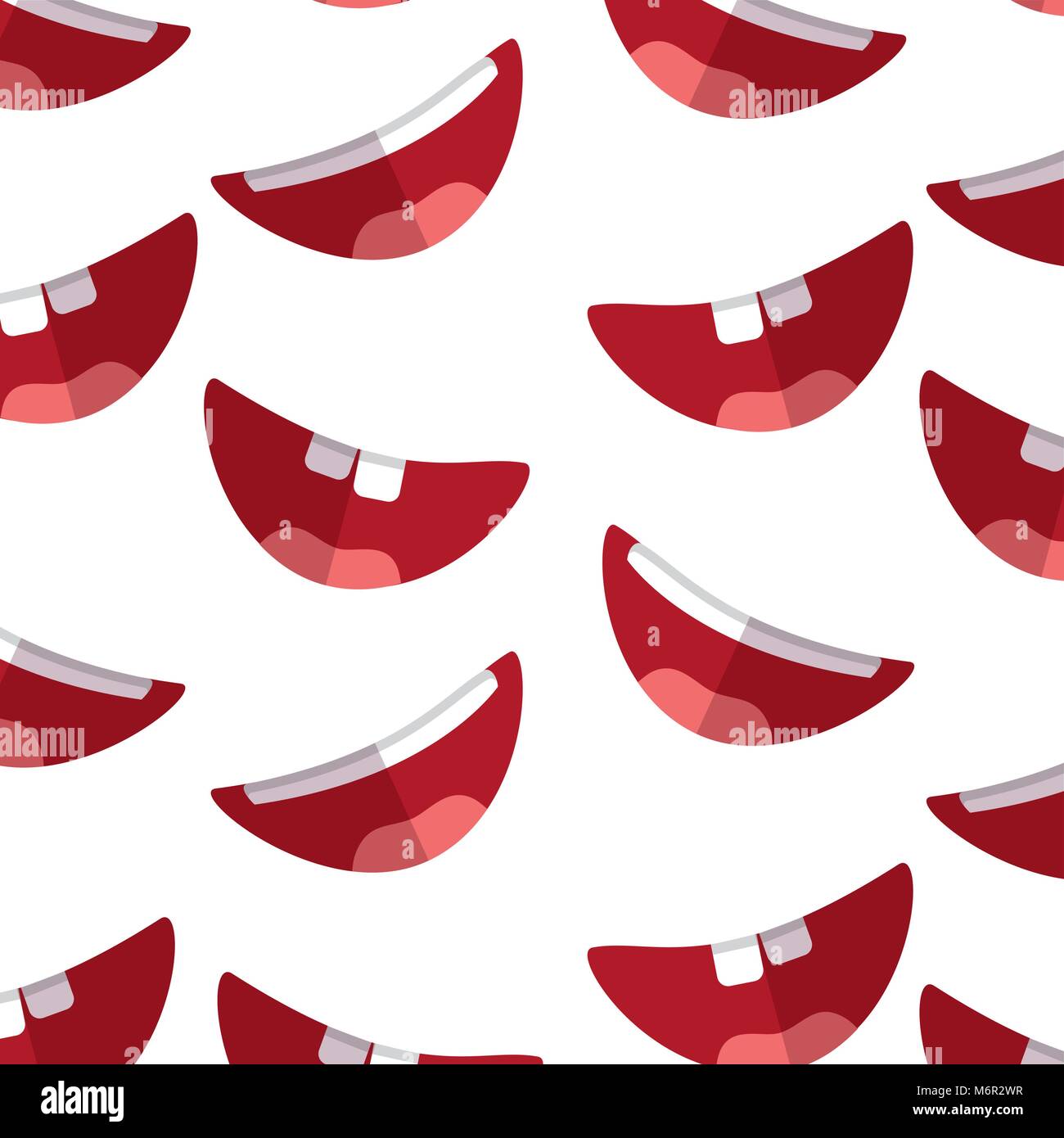 pattern with mouths face expressions smile laughing vector illustration ...