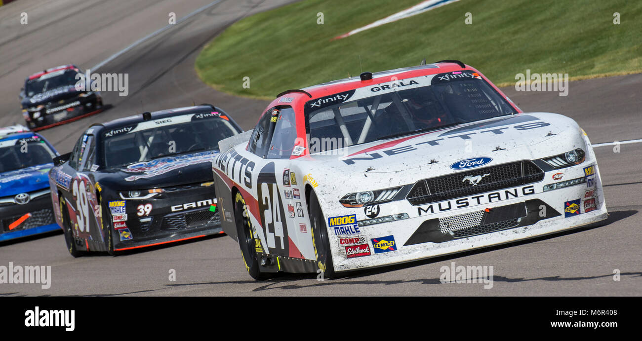 Las Vegas, NV, USA. 03rd Mar, 2018. A. #24 Kaz Grala coming out of turn ...