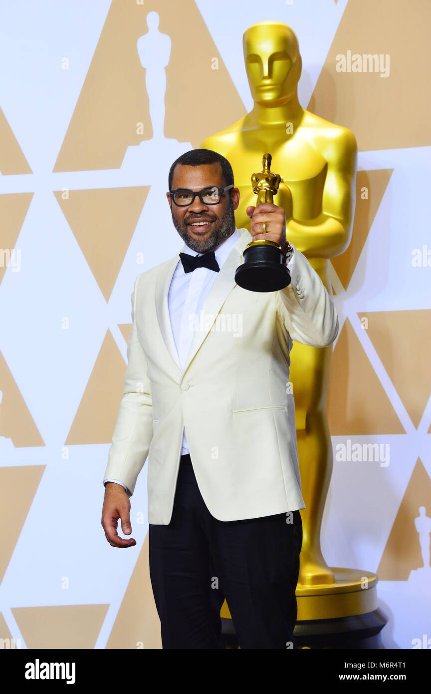 Writer Jordan Peele, winner of the Best Original Screenplay award for ...