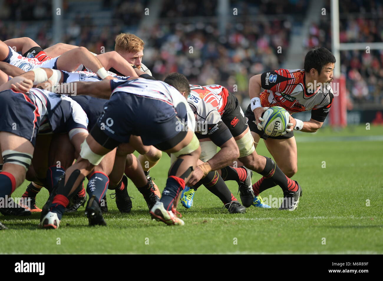 Fumiaki tanaka of Sunwolves runs with the ball during the Super Rugby ...