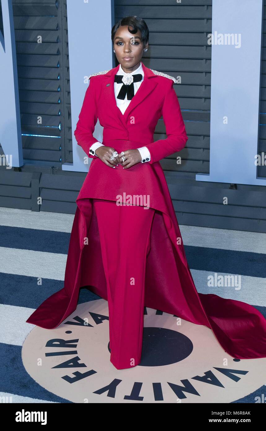 Janelle Monae attends the Vanity Fair Oscar Party at Wallis Annenberg ...