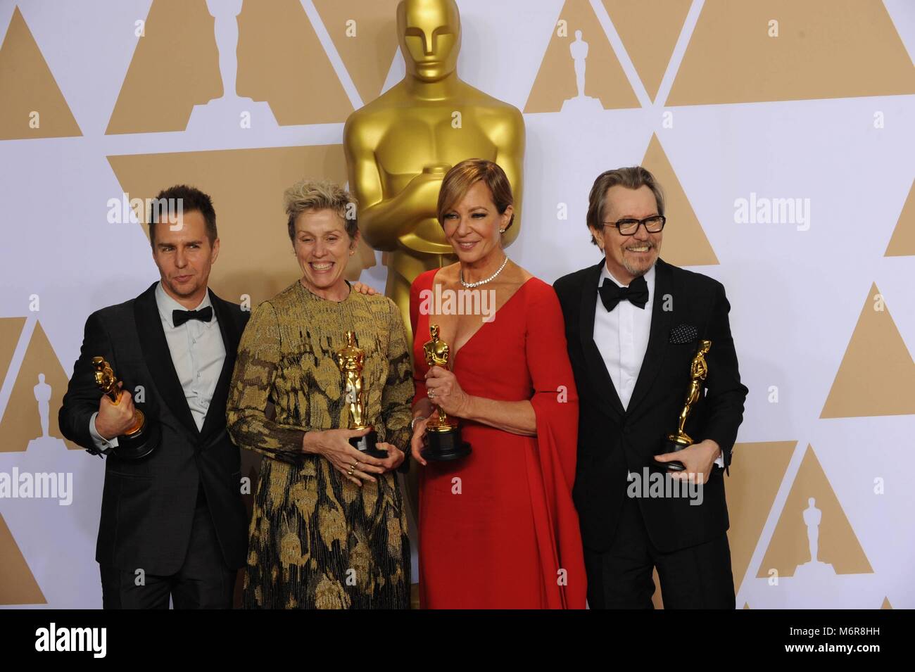 Sam Rockwell (l-r), Frances McDormand, Allison Janney and Gary Oldman ...
