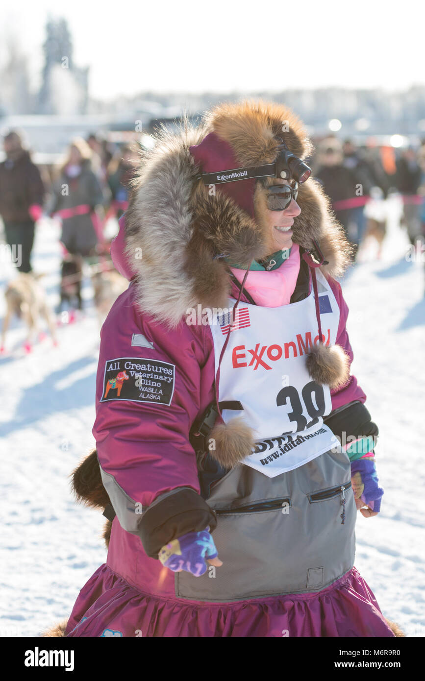 Willow, Alaska, USA. 4th Mar, 2018. DeeDee Jonrowe of Willow, AK, USA ...