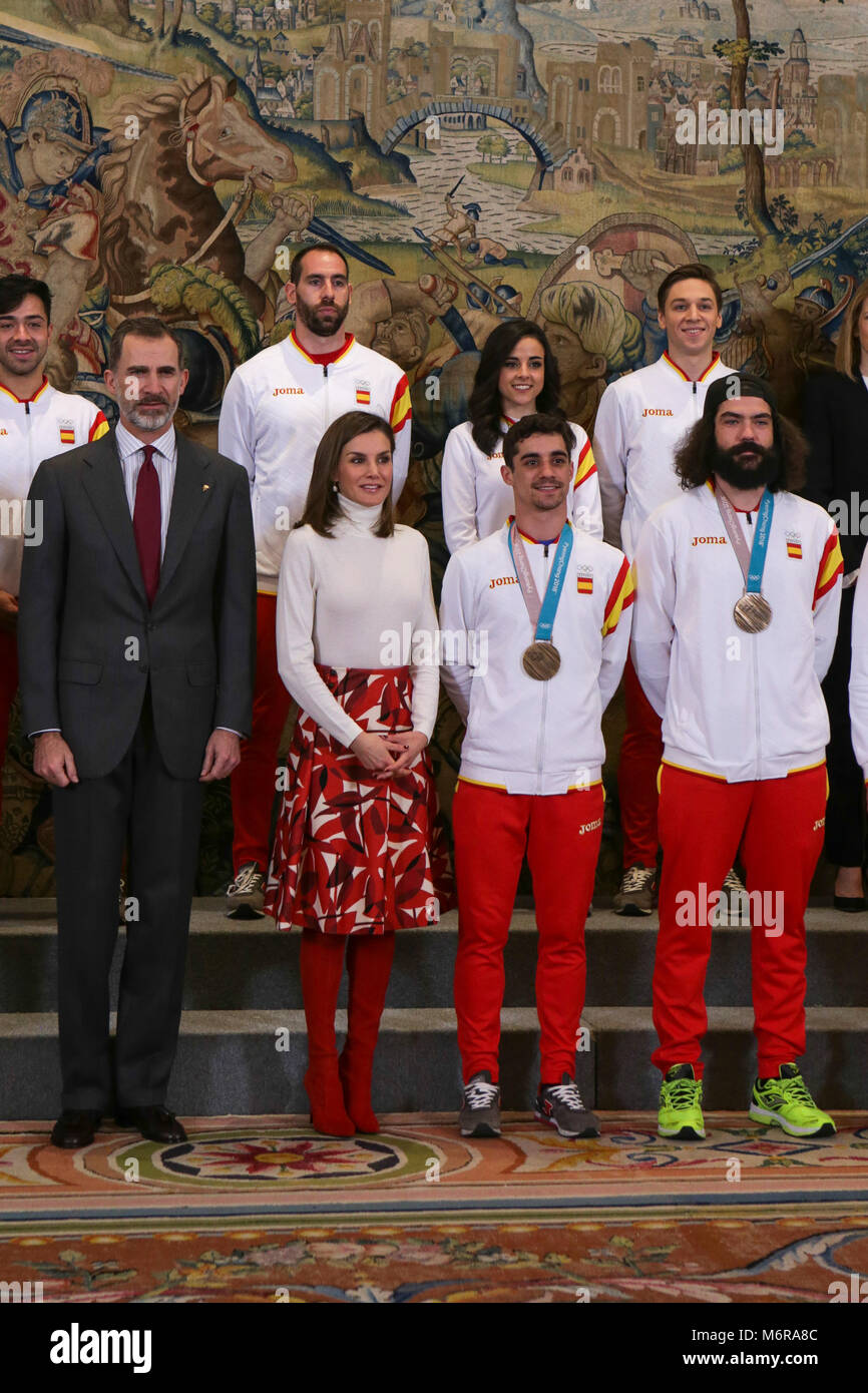 Madrid, Spain. 6th March, 2018. Spanish Kings Felipe VI and Letizia ...