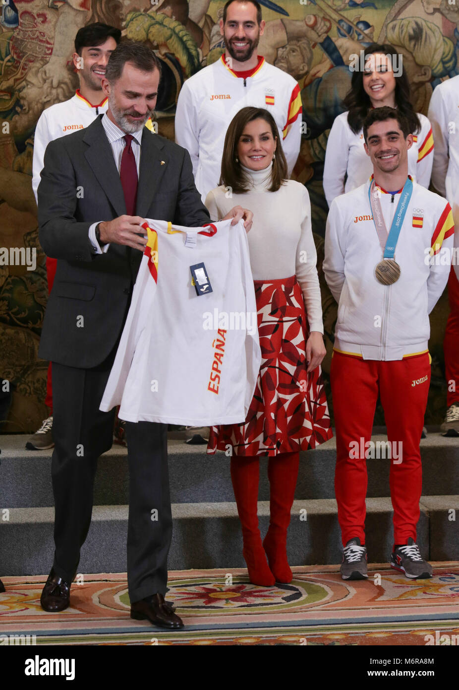 Madrid, Spain. 6th March, 2018. Spanish Kings Felipe VI and Letizia ...