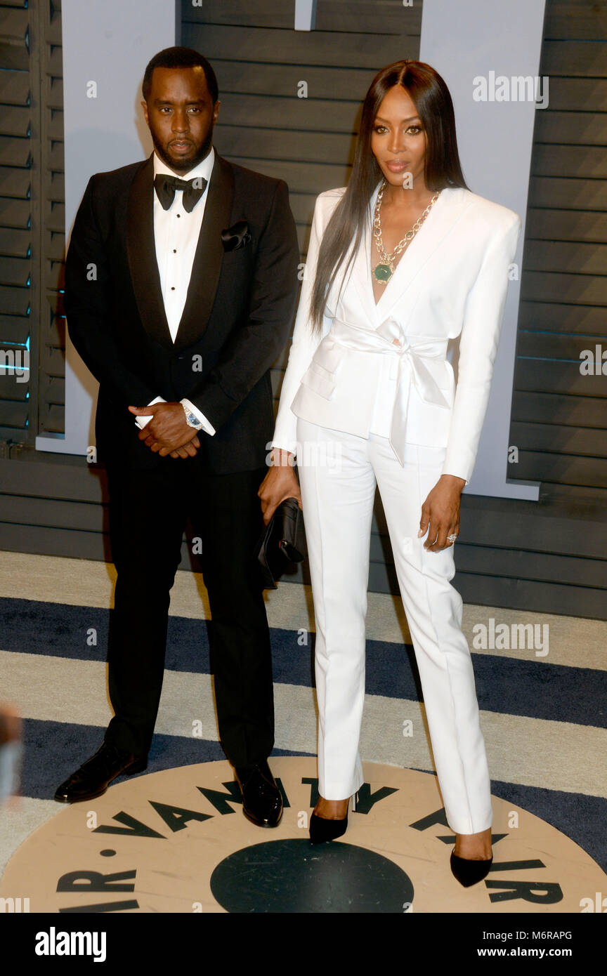 Sean 'P Diddy' Combs and Naomi Campbell attending the 2018 Vanity Fair ...