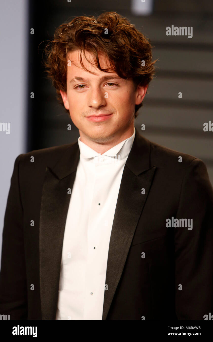 Charlie Puth attending the 2018 Vanity Fair Oscar Party hosted by ...
