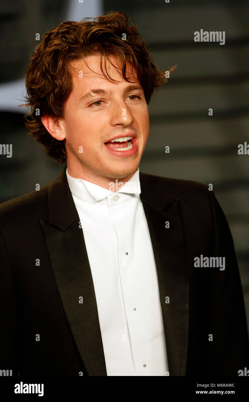 Charlie Puth attending the 2018 Vanity Fair Oscar Party hosted by ...