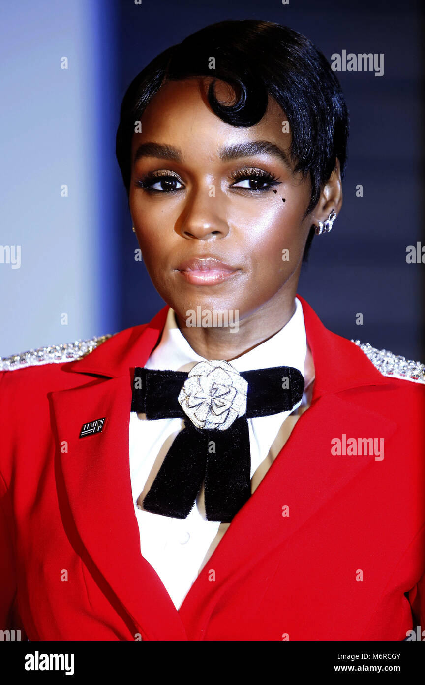Janelle Monae attending the 2018 Vanity Fair Oscar Party hosted by ...