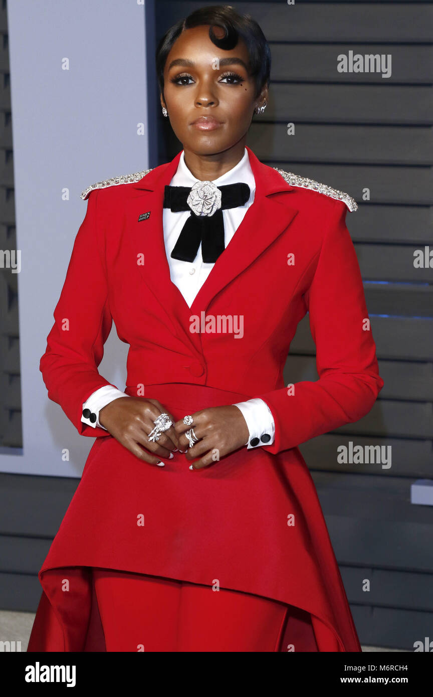 Janelle Monae attending the 2018 Vanity Fair Oscar Party hosted by ...