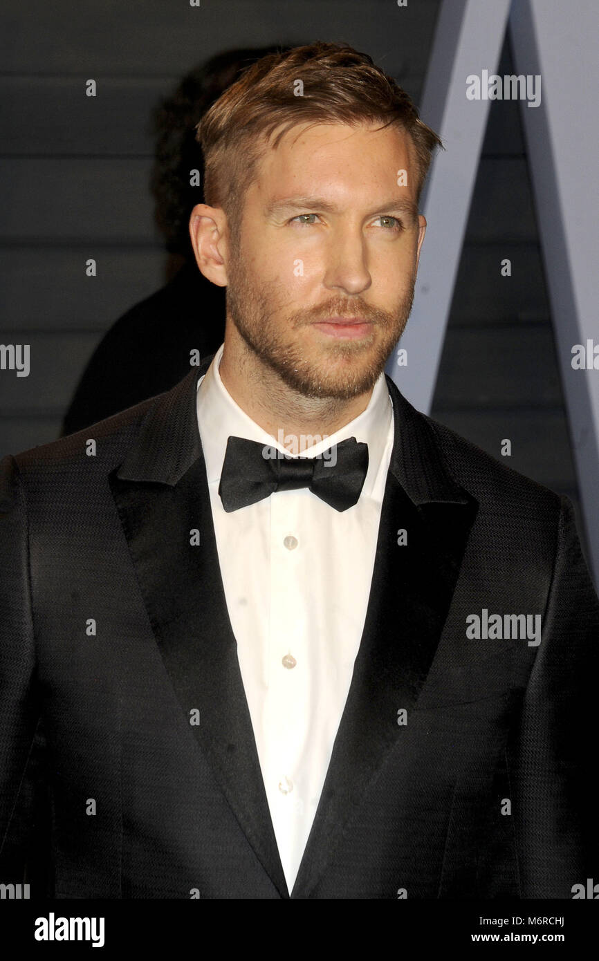 Calvin Harris attending the 2018 Vanity Fair Oscar Party hosted by ...