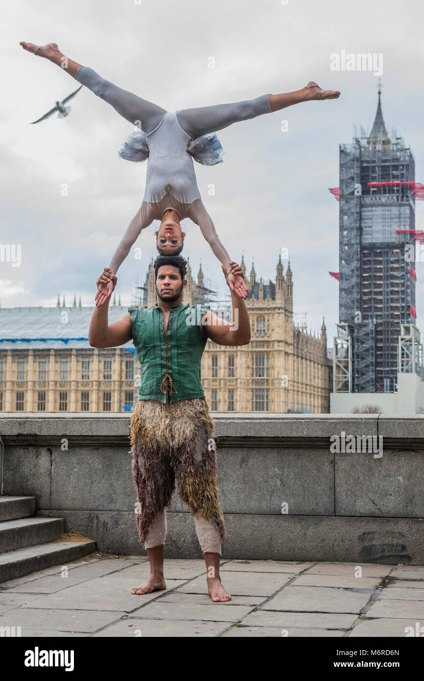 London, UK . 6th March, 2018. International perfomers provided by ...