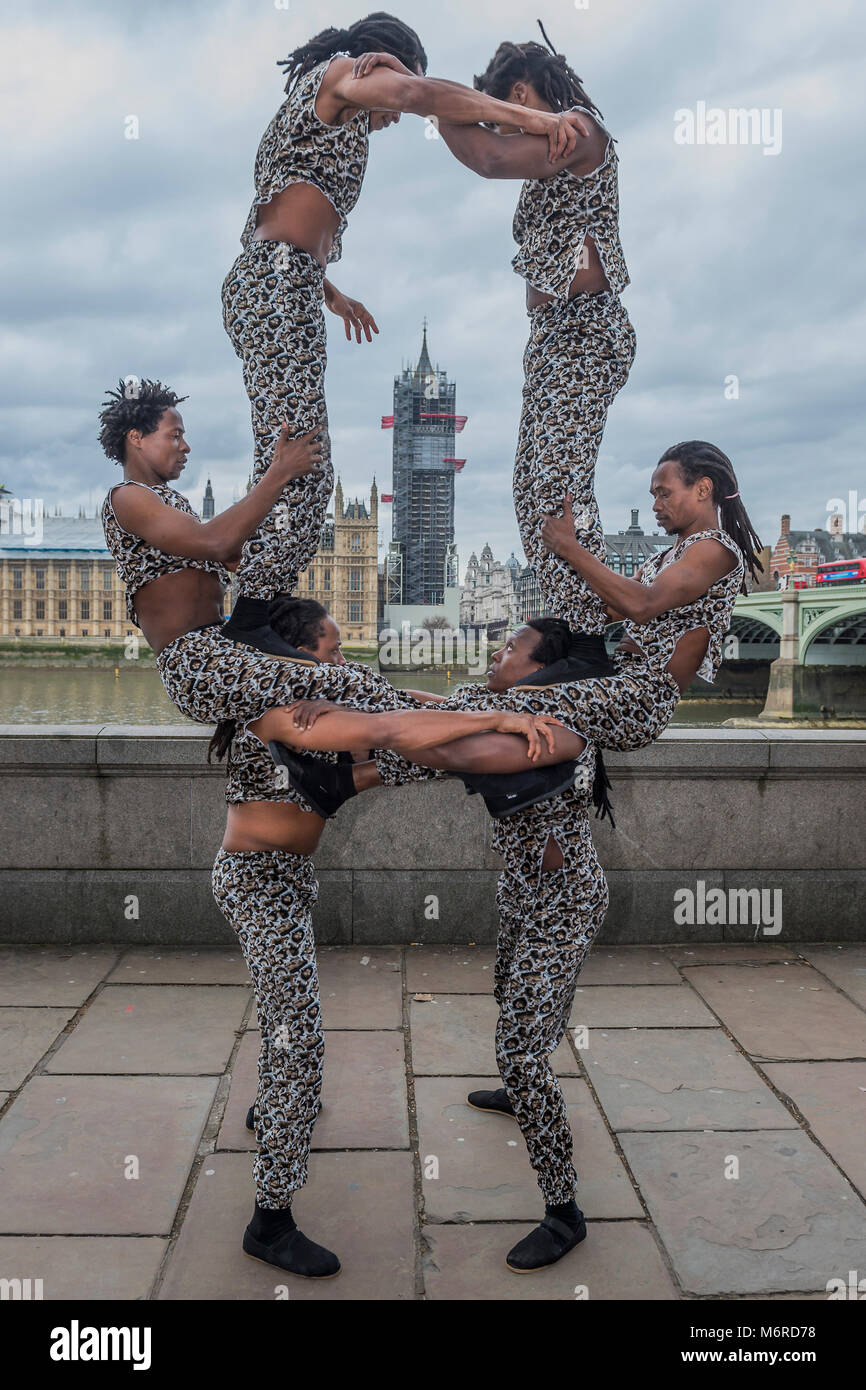 London, UK . 6th March, 2018. International perfomers provided by ...