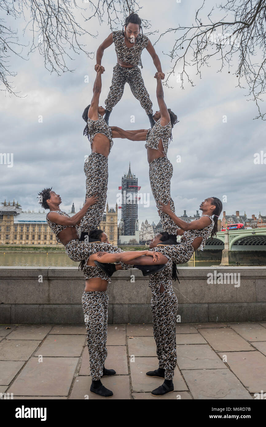 London, UK . 6th March, 2018. International perfomers provided by ...