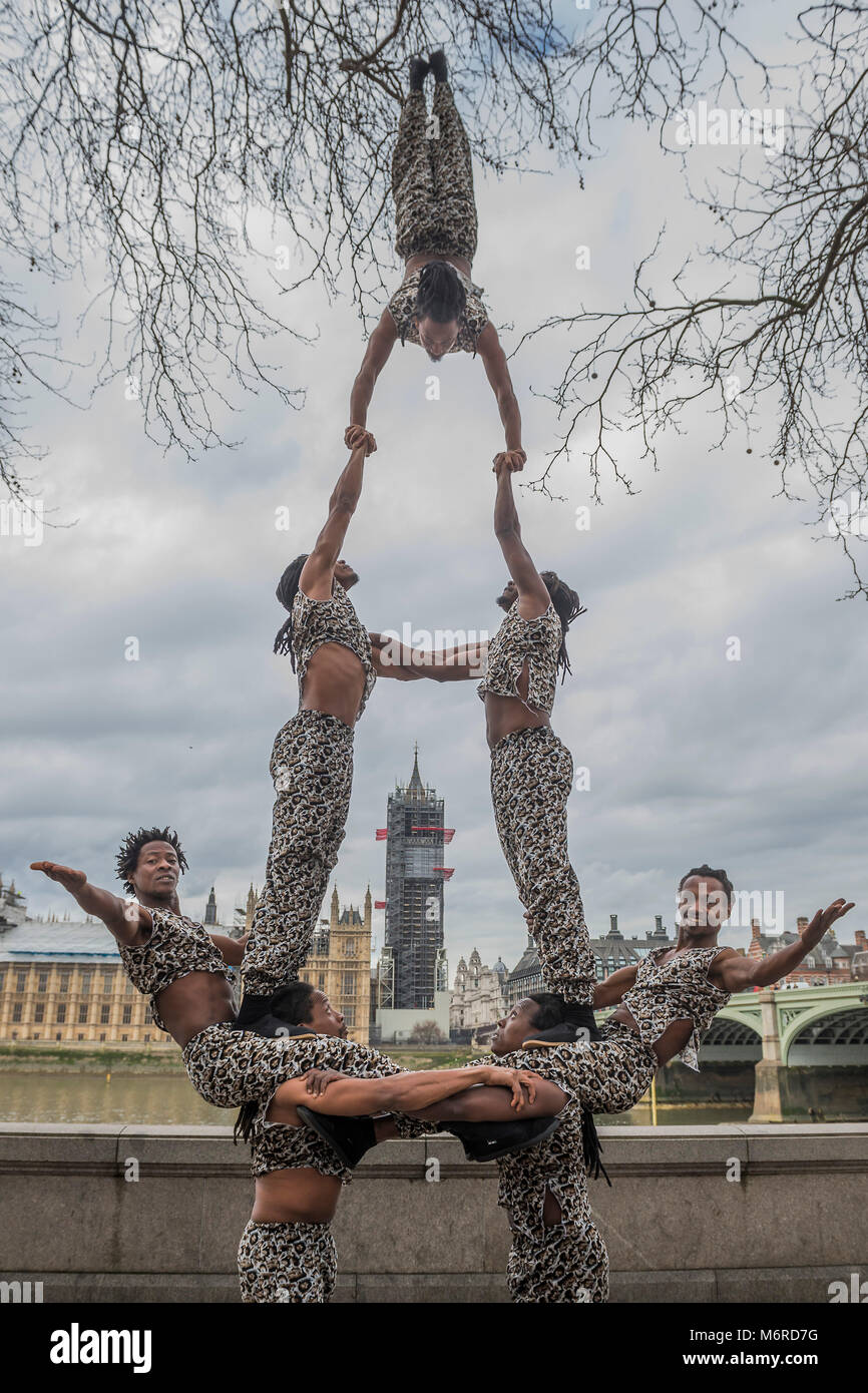 London, UK . 6th March, 2018. International perfomers provided by ...