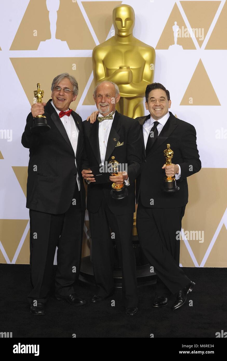 Sound mixers Mark Weingarten (l-r), Gary A. Rizzo and Gregg Landaker ...
